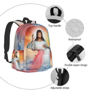 YISHOW 17 Inch Backpack With Adjustable Shoulder Straps Divine Mercy Lightweight Bookbag Casual Daypack For Travel Work