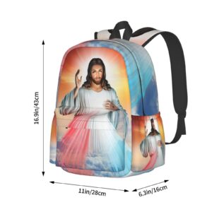 YISHOW 17 Inch Backpack With Adjustable Shoulder Straps Divine Mercy Lightweight Bookbag Casual Daypack For Travel Work