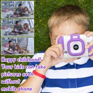 Kids Camera Christmas Birthday Gifts - Girls Age 3-10, Upgrade Kids Selfie Camera HD Digital Video Cameras for Toddler, Portable Toy for 3 4 5 6 7 8 9 10 Year Old Girls Boys with 32GB SD Card Purple