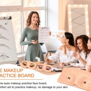 Makeup Practice Face Board, 3D Reusable Makeup Mannequin Face Eyeshadow Mannequin, Make up Practice Face with Makeup Kit for Professional Makeup Artists Students and Beginners to Practice Eyes Makeup