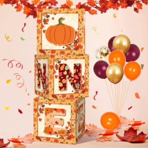 little pumpkin 1st birthday fall decorations balloon boxes,3pcs one boxes in fall little pumpkin theme for first birthday baby party decorations supplies