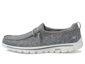 skechers women's go walk 2-spring fun sneaker, gray, 8