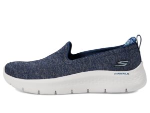 skechers women's go walk flex-clever view sneaker, navy, 12