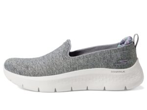 skechers women's go walk flex-clever view sneaker, gray, 5