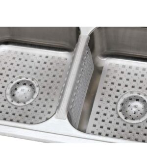 New Clear Kitchen Dish Safe Kitchen Sink Protector Mat Pad Set, 3 Piece Combo Set Includes -2 Sink Mats - 1 Sink Saddle