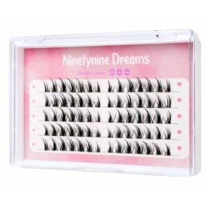 ninetynine little devil style (12mm) 70pcs c curl individual false eyelash extension reusable natural soft volume lashes clusters