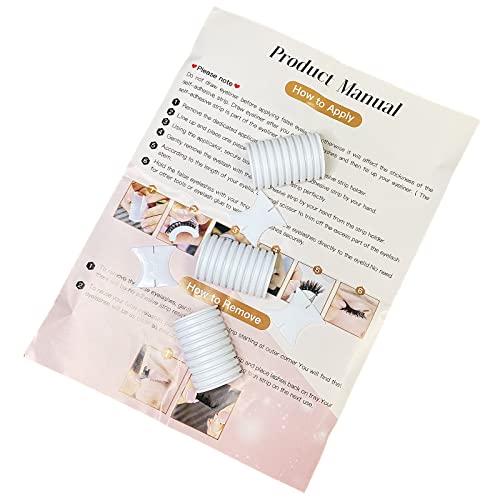 Lash Glue Replacement Self-adhesive Strips 30 Pcs with Applicator, Black Waterproof Self-sticking Lash Strips Suitable for All Strip False Eyelashes, Single Length 35mm, Ideal Way to Apply Fake Lashes