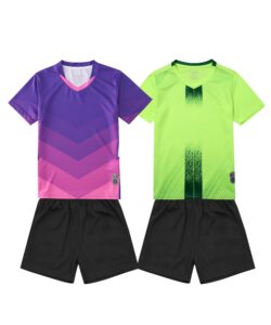 luckyluan boy's 2-pack soccer jersey and short sets quick dry sports team training uniform knit 9-10 years purple green