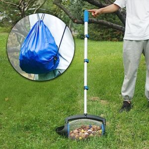 Zozen Nut Gatherer, Walnut Picker Upper Roller, Pinecone Picker Upper - Directly Dump Outlet | Apply to Pinecone, Hickory, Chestnuts, Buckeyes, Golf, Crab Apple Objects Size 1'' to 2.5''; 1.5 Gallon