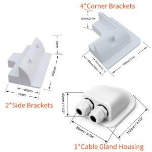 Qihengzhijia 10PCS Solar Cable Entry Gland Box,ABS Solar Panel Mounting Brackets Kit, 1 Automatic Wire Stripper, 14AWG Solar Extension Cable for RV, Boats, Caravans