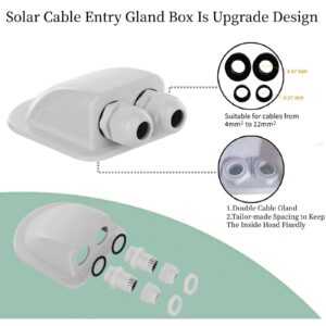 Qihengzhijia 10PCS Solar Cable Entry Gland Box,ABS Solar Panel Mounting Brackets Kit, 1 Automatic Wire Stripper, 14AWG Solar Extension Cable for RV, Boats, Caravans