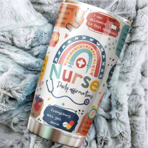 Nurse gift-Nurse accessories for work-gifts for nurses-nursing graduation gifts-nurses week-nursing gifts for new nurses- nurse cup- nurse appreciation gift Nurse Daily Affirmations Tumbler 20oz