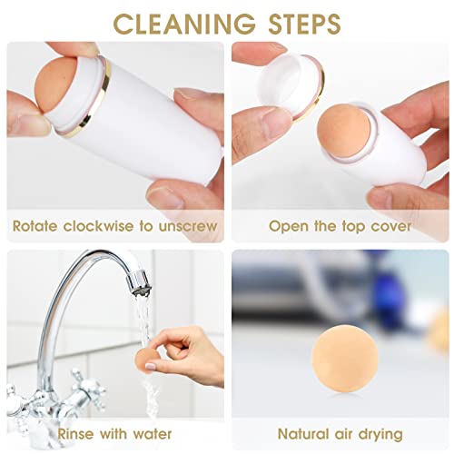 Oil Control On The Go, Oil Absorbing Volcanic Roller with Two Replaceable Volcanic Ball and Cleaning Sponge, Reusable Portable Oil Control Roller, Oil Control Blotting Tool