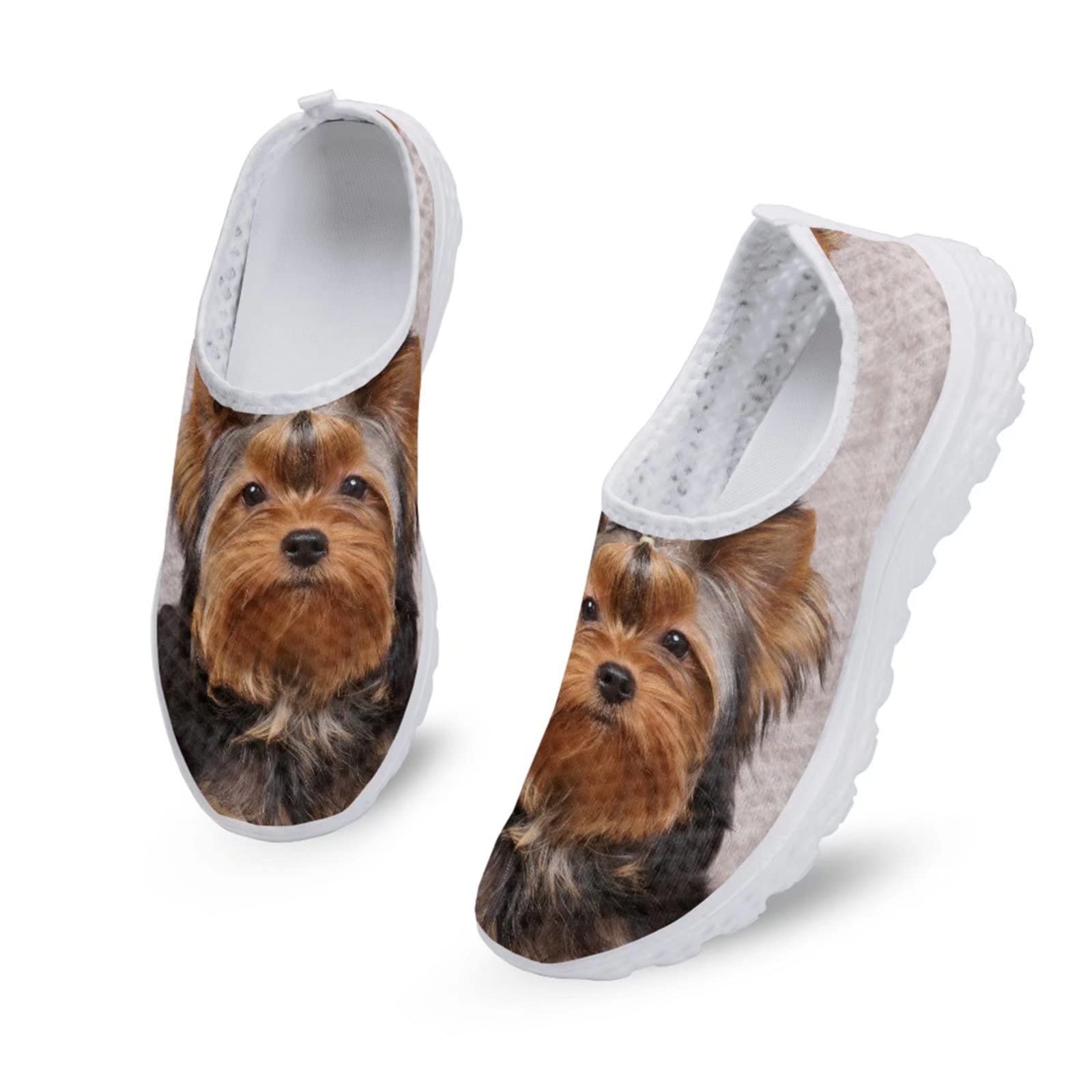 Biyejit Cute Yorkie Terrier Women Water Shoes Slip-On Ladies Travel Shoes Quick Drying Outdoor Jogging Sport Running Sneakers