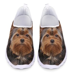 Biyejit Cute Yorkie Terrier Women Water Shoes Slip-On Ladies Travel Shoes Quick Drying Outdoor Jogging Sport Running Sneakers