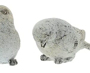 The Bridge Collection Distressed Grey-White Bird Figurine Set, 2-Piece