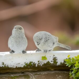 The Bridge Collection Distressed Grey-White Bird Figurine Set, 2-Piece