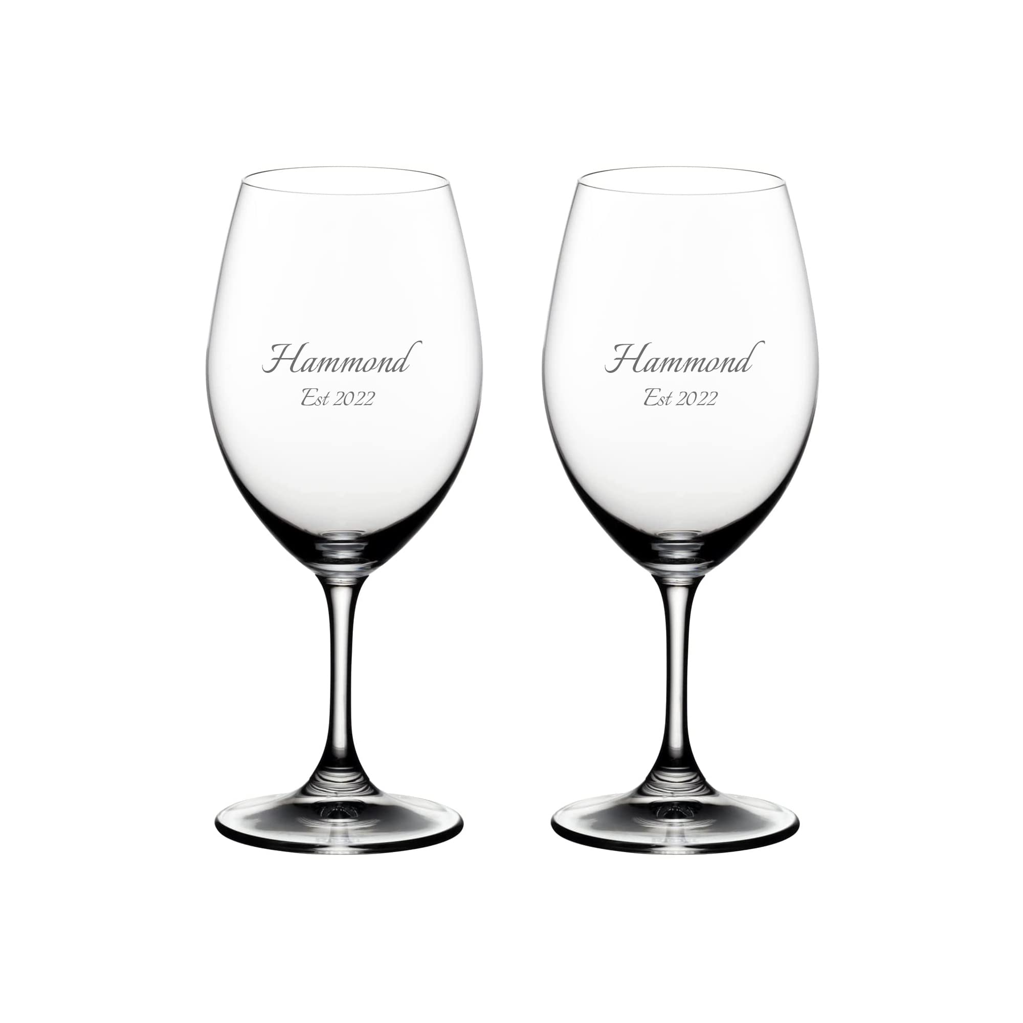 Riedel Personalized Ouverture 12.34oz Red Wine Glass Pair, Set of 2 Custom Engraved Crystal Wine Glasses for Red Wines