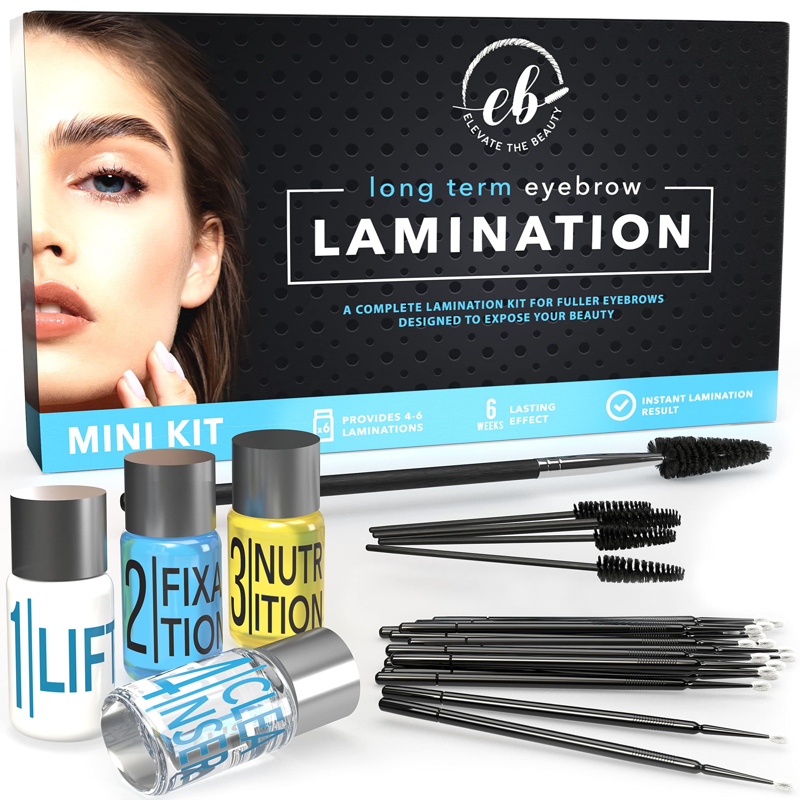 Elevate the Beauty Eye Brow Lamination Kit Professional - Complete DIY Eyebrow Lamination Kit at Home - Brow Perm Lamination Kit - Easy to Use – Instant Long-Lasting Results