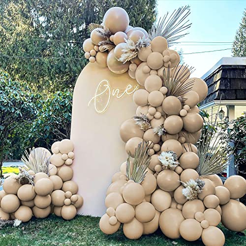 Tan Balloons Double Stuffed Nude Brown Balloon Garland Apricot Balloons Different Sizes Neutral Balloon Arch Kit For Teddy Bear Baby Shower Woodland Jungle Theme Birthday Boho Party Decorations