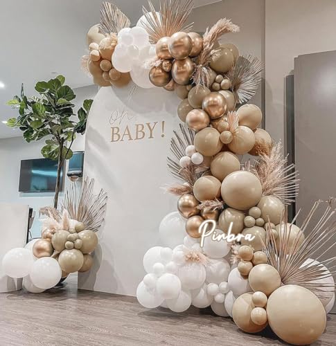 Tan Balloons Double Stuffed Nude Brown Balloon Garland Apricot Balloons Different Sizes Neutral Balloon Arch Kit For Teddy Bear Baby Shower Woodland Jungle Theme Birthday Boho Party Decorations