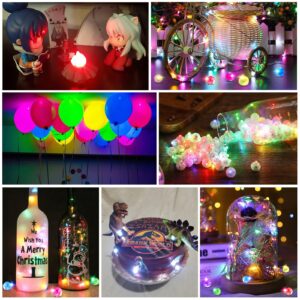 ZGWJ 100PCs Mini Led Lights, Led Balloons Light up Balloons for Party Decorations Neon Party Lights for Paper Lantern Easter Eggs Birthday Party Wedding Halloween Christmas Decoration