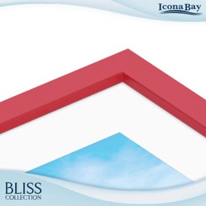 Icona Bay 8x10 Picture Frames with Removable Mat for 5x7 Photos (Red, 5 Pack), Modern Style Wood Composite Frames, Table Top or Wall Mount, Bliss Collection