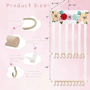 VOBOBE Headband and Bow Organizer for Girls Hair Bows, Baby Headbands Storage Holder Bows Hanging Organizer for Girls Room, Wall, Door, Closet