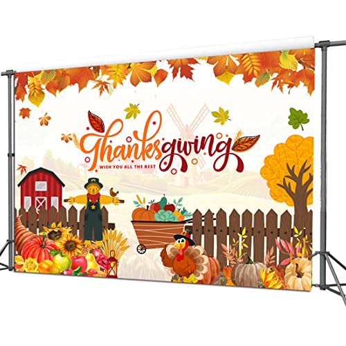 CYLYH 7x5ft Cartoon Fall Photography Backdrop Autumn Maple Forest Leaves Pumpkin Party Background Thanksgiving Party Supplies Farm Harvest Event Banner Baby Shower Thanksgiving Photo Backdrop D583