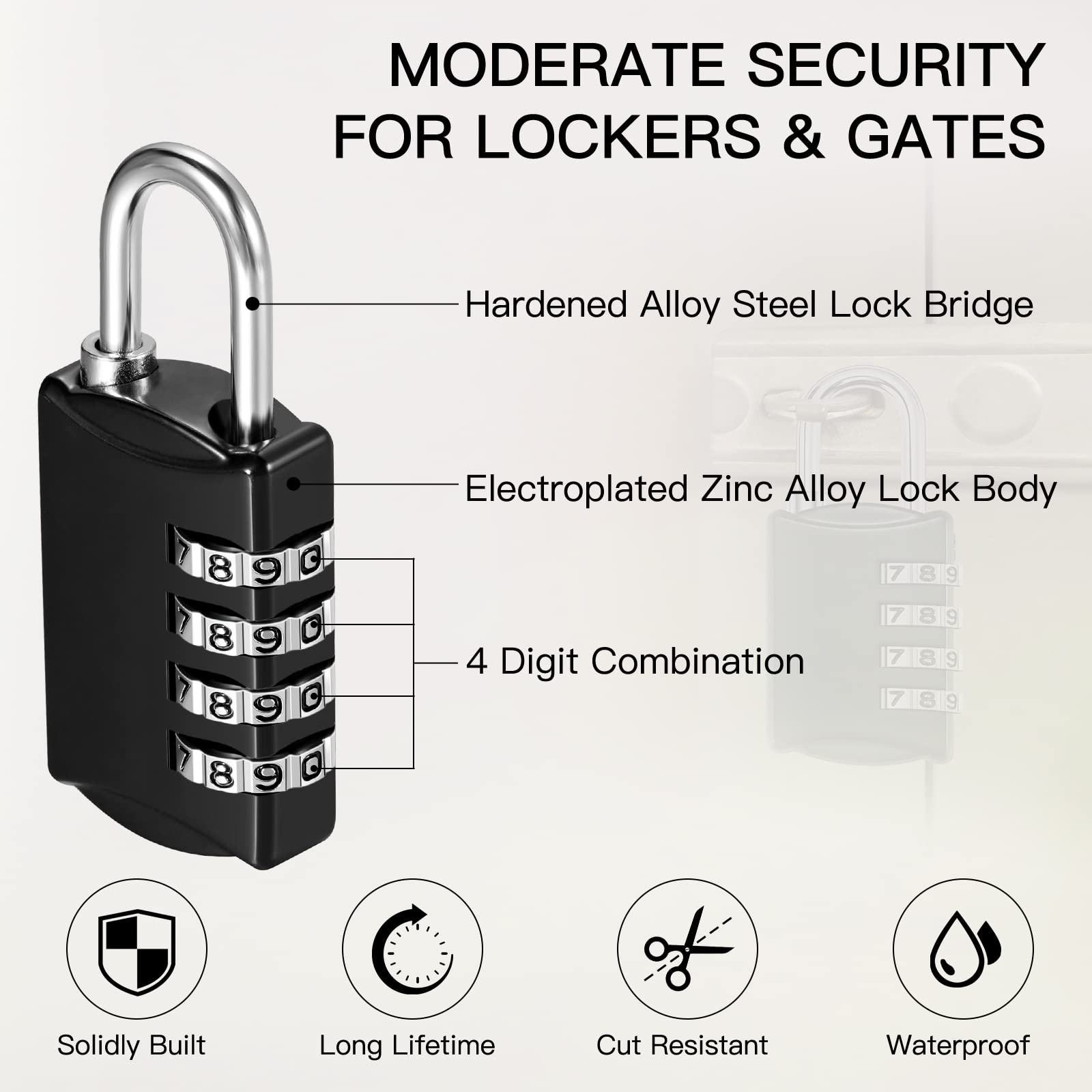 Moxweyeni 20 Pcs 4 Digit Combination Lock Small Combo Locks Luggage Number Locks Outdoor Waterproof Padlock for Traveling Toolbox School Gym Door Locker Suitcases Employee Hasp Storage