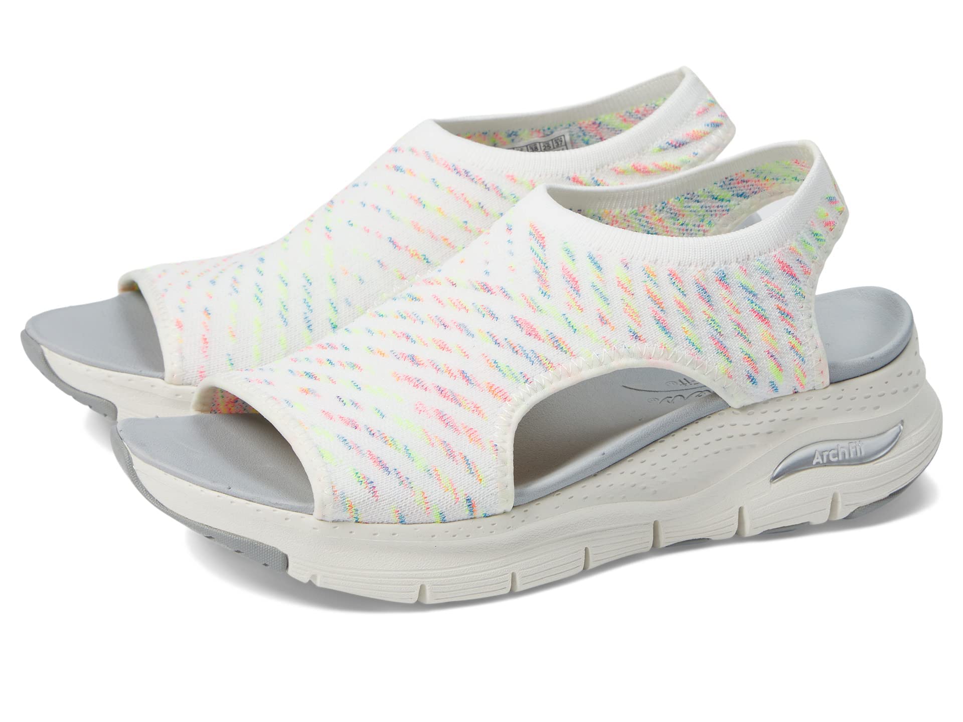 Skechers Women's Arch FIT-Catchy Wave, White Multi, 7