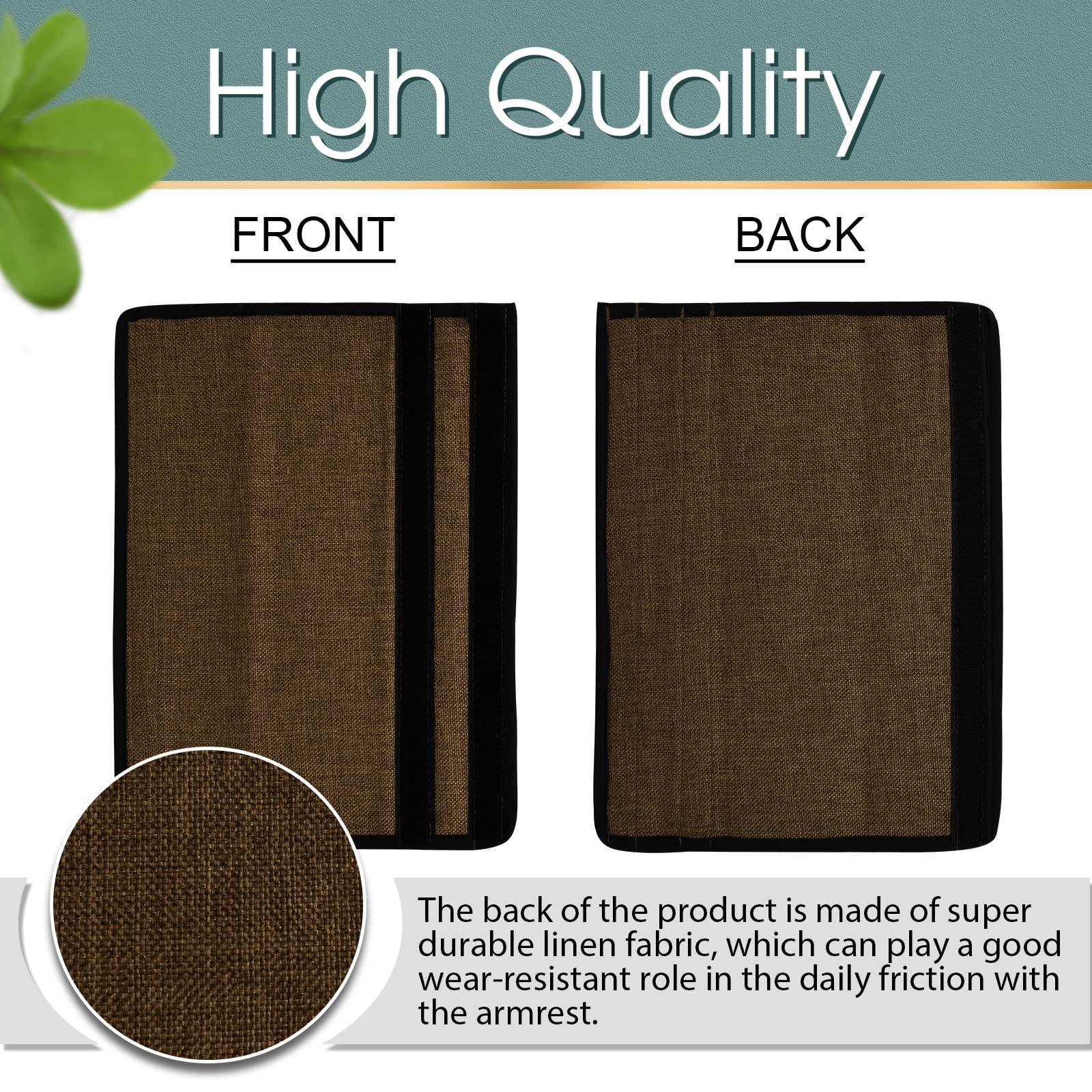 Joywell Linen Office Chair Armrest Pads, Adjustable Comfy Ergonomic Chair Arm Rest Covers, Removable Elbows Support and Forearms Pressure Relief, Set of 2, Chocolate