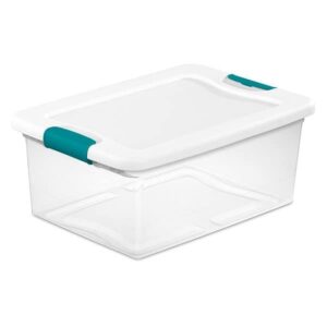 mdmprint clear/white storage tote 16 1/4 in x 11 1/4 in x 6 3/4 in h, 1 pk