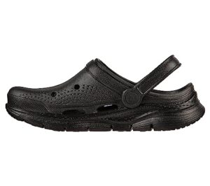 skechers women's arch fit clog, black, 5