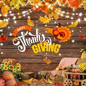 LTLYH 8x6ft Thanksgiving Backdrop Fall Backdorp Thanksgiving Turkey Pumpkin Decoration Backdrop Autumn Banner Party Backdrops 186