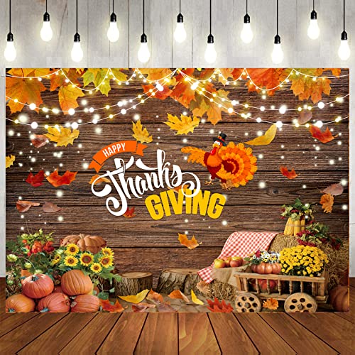 LTLYH 8x6ft Thanksgiving Backdrop Fall Backdorp Thanksgiving Turkey Pumpkin Decoration Backdrop Autumn Banner Party Backdrops 186