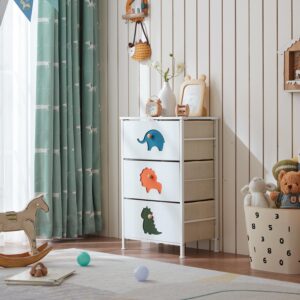 FRAPOW 3 Drawers Kids Dresser Bundle with 4 Drawers Children Dressers, Boys Storage Organizer Dresser for Baby Child Bedroom