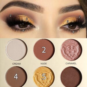 La Catrina Matte Eyeshadow Palette, 9 Color Nude Eyeshadow Palette Matte, Black Natural Metallic Eyeshadow Makeup Powder, High Pigmented Gold Dark vegan eyeshadow Makeup - Leopard