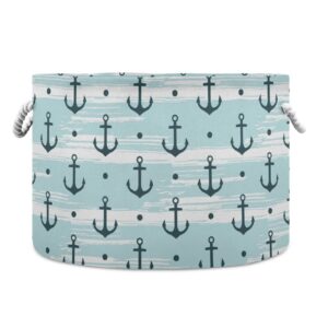 anchors cotton rope basket blue baby laundry basket for blankets toys storage basket bins box organizer basket