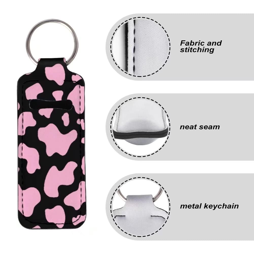 FKELYI Western Aztec Tribal Chapstick Keychain Holder Portable Lipstick Sleeve Pouch Lip Gloss Tube Holder