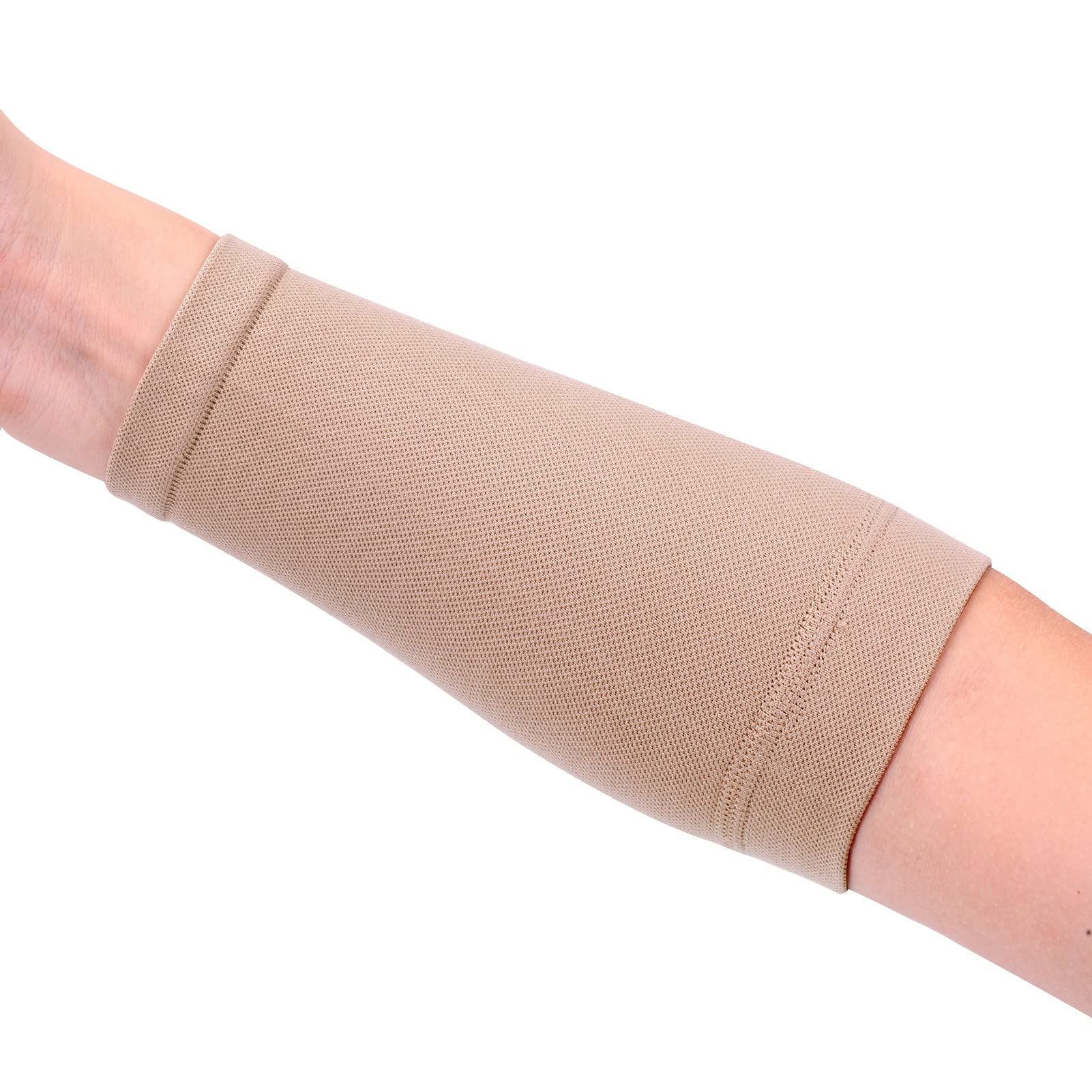 FSSuiQi 1 Pcs Black/Beige Lengthened Forearm Compression Arm Slimming Sleeve, Tattoo Cover Up Bands Concealer Support, Carpal Tunnel Arthritis Arm Support (Medium, 1 Pcs, Beige)