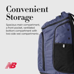 New Balance Sports Backpack, Team Travel Gym Bag for Men and Women, Blue, One Size