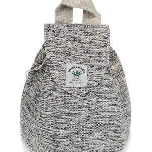 Hemp small bag for women Girls Light Weight Eco Friendly Small cute backpack Bag for everyday lives (White Gray)