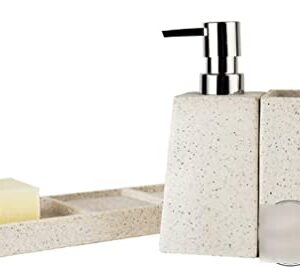 Haibing Shower Dispenser Soap Dispenser Bathroom Accessories Set,3 Piece Bath Set Collection Includes Soap/Lotion Dispenser,Tray and Tumbler 350ml/11.8in Lotion Bottle Liquid Soap Dispenser