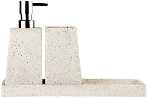 Haibing Shower Dispenser Soap Dispenser Bathroom Accessories Set,3 Piece Bath Set Collection Includes Soap/Lotion Dispenser,Tray and Tumbler 350ml/11.8in Lotion Bottle Liquid Soap Dispenser