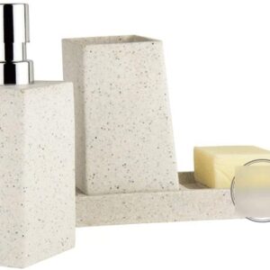 Haibing Shower Dispenser Soap Dispenser Bathroom Accessories Set,3 Piece Bath Set Collection Includes Soap/Lotion Dispenser,Tray and Tumbler 350ml/11.8in Lotion Bottle Liquid Soap Dispenser