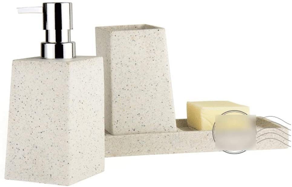 Haibing Shower Dispenser Soap Dispenser Bathroom Accessories Set,3 Piece Bath Set Collection Includes Soap/Lotion Dispenser,Tray and Tumbler 350ml/11.8in Lotion Bottle Liquid Soap Dispenser