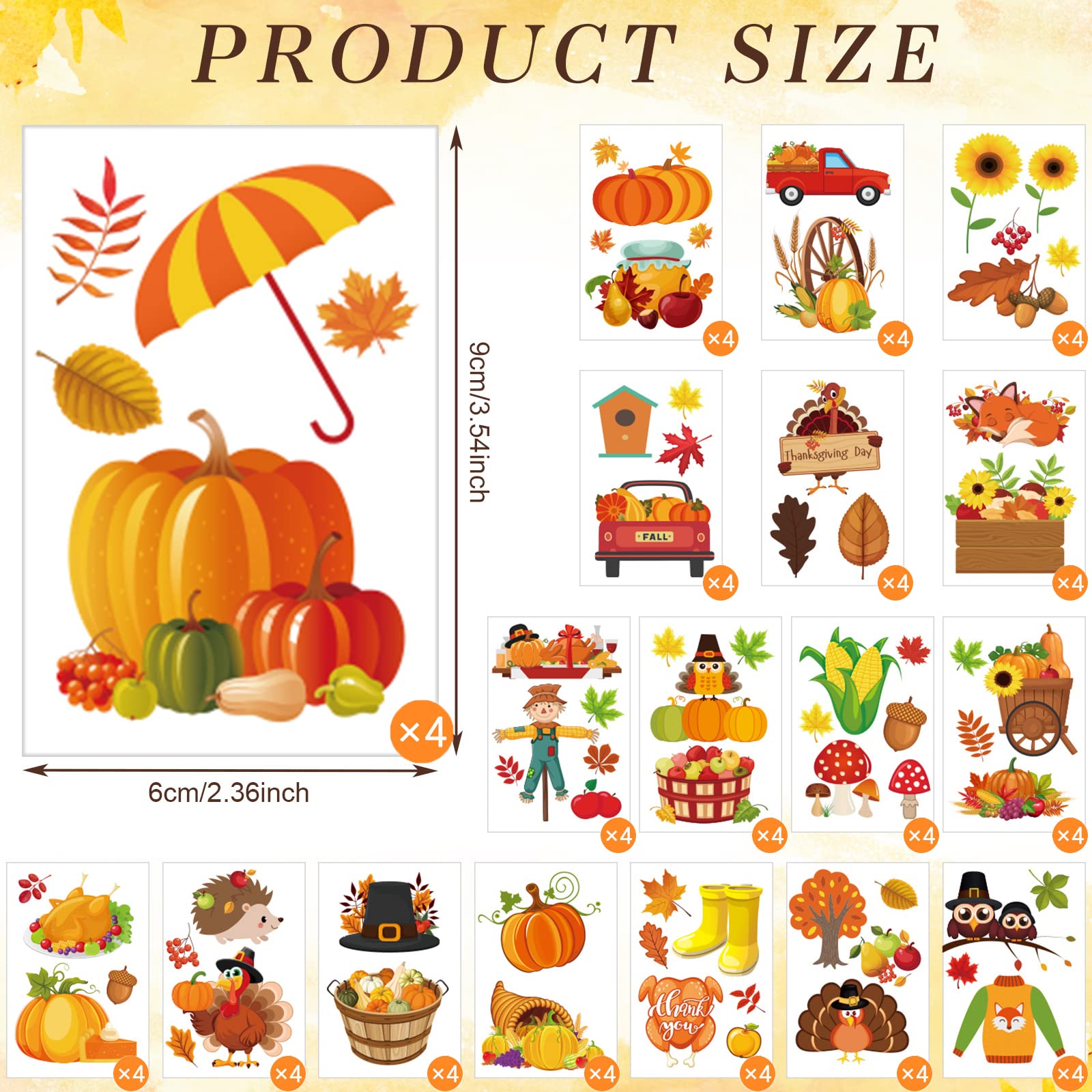 Ferraycle 292 Pcs Fall Temporary Tattoos for Kids Thanksgiving Fake Tattoos Kids Autumn Tattoo Stickers for Kids Pumpkin Turkey Maple Santa Temporary Tattoos for Christmas Teens Theme Party Supplies