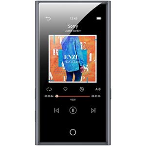 40gb mp3 & mp4 player bluetooth 5.0, 3" full touchscreen mp3 player, hifi lossless music player with fm radio, hd speaker, bulit-in speaker, 1080p hd playback (8gb internal + 32gbtf card), black