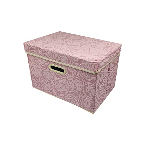 Magik Stackable Storage Containers Extra Large Storage Bins with Lid Cube Container (Medium，Pink)